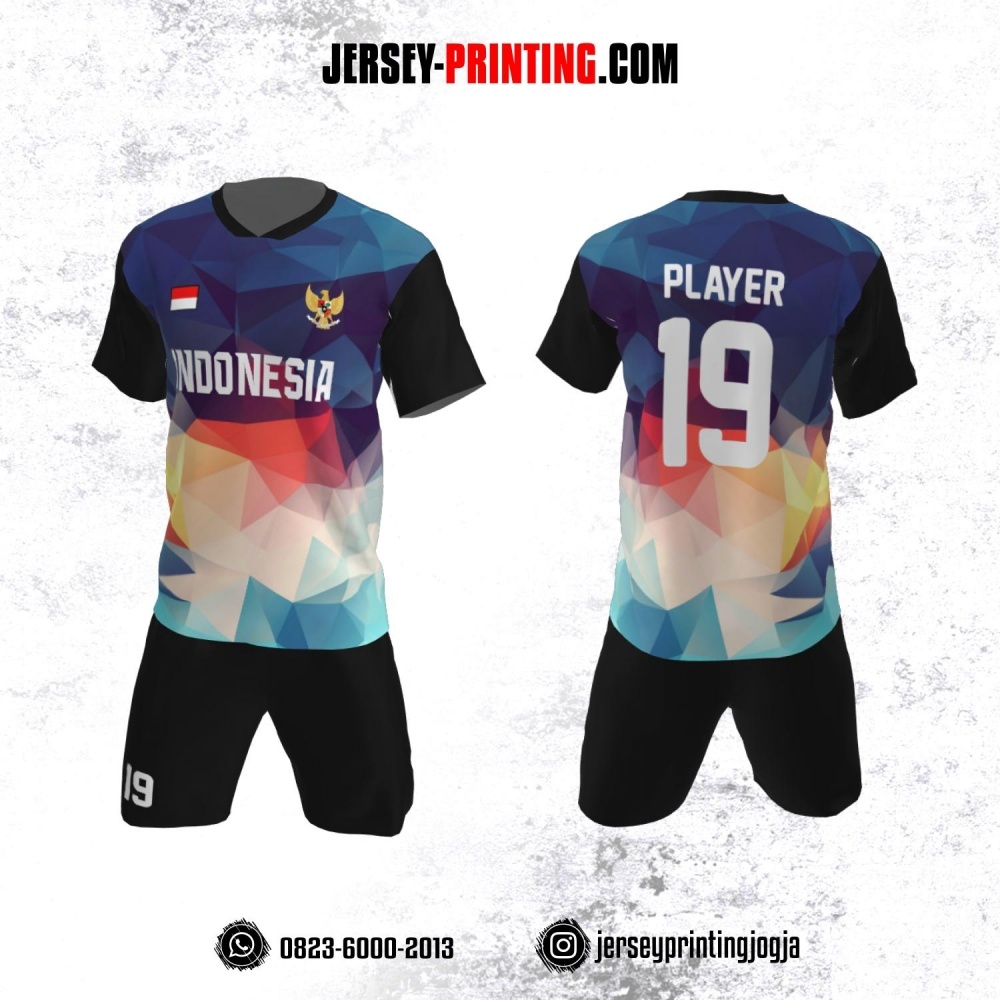 Jersey Futsal Motif Abstrak Biru - Jersey Printing - Bikin Jersey ...