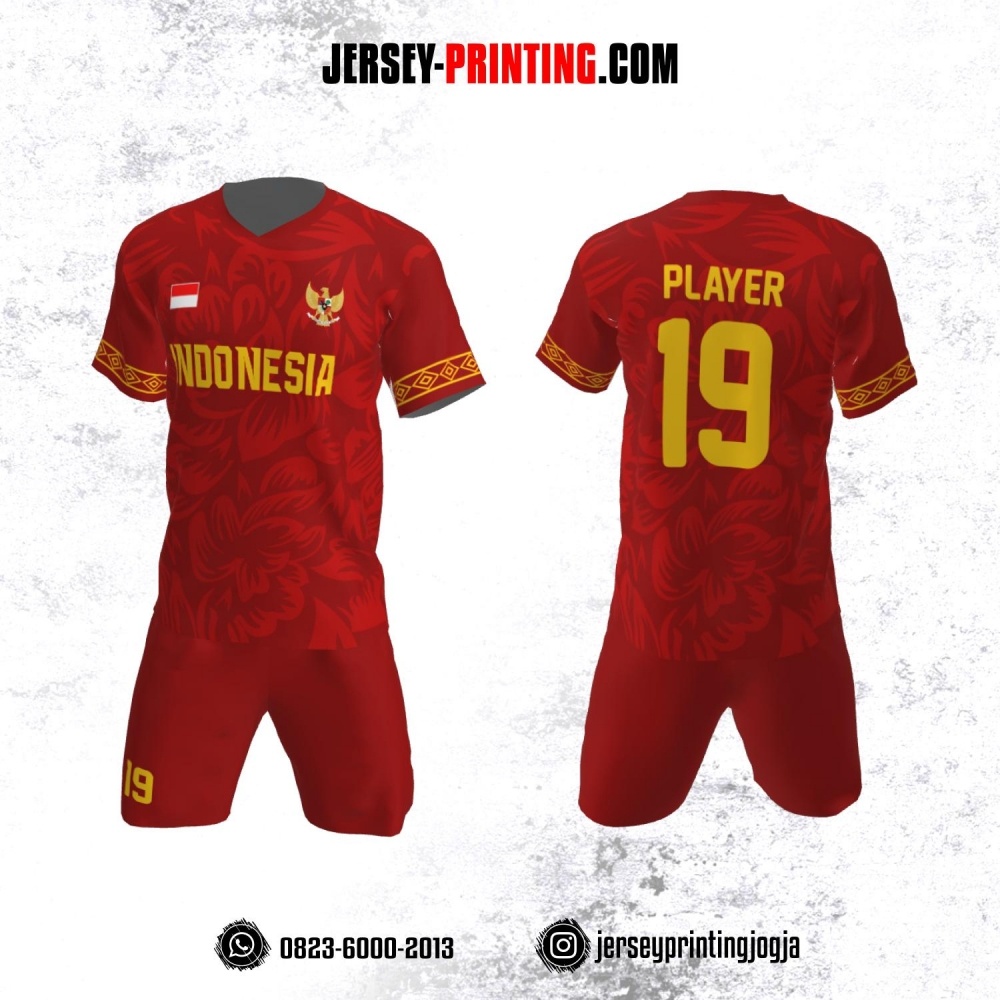 Jersey Futsal Motif Bunga Merah Cherry - Jersey Printing - Bikin Jersey ...